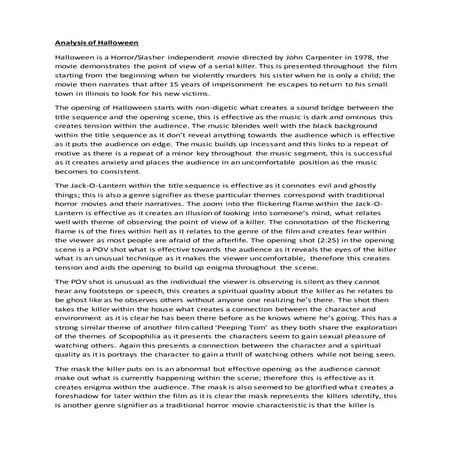 Analysis of halloween | PDF