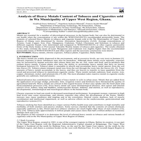 INVESTIGATION OF NICOTINE IN TOBACCO PRODUCTS | DOC