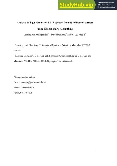 Analysis Of High Resolution Ftir Spectra From Synchrotron Sources Using