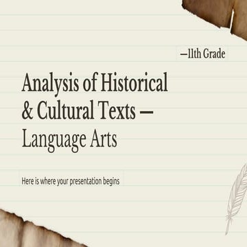 Analysis of Historical and Cultural Texts - Language Arts - 11th Grade ...