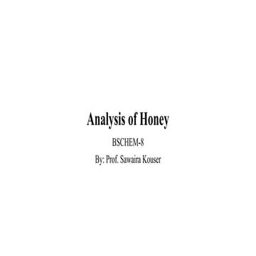 CHemistry project on HOney analysis | DOCX