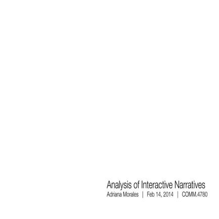 Analysis of interactive narratives | PDF