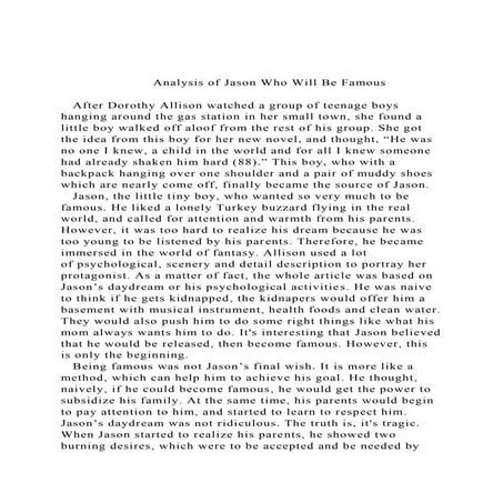Analysis of Jason Who Will Be Famous .docx
