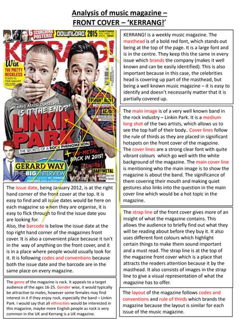 Kerrang front cover analysis | PDF