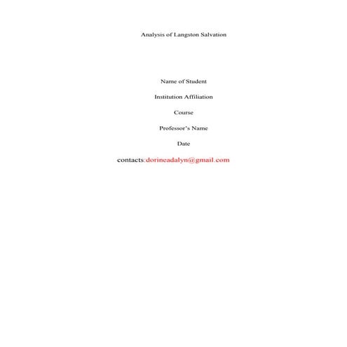 Analysis of Langston Salvation.docx