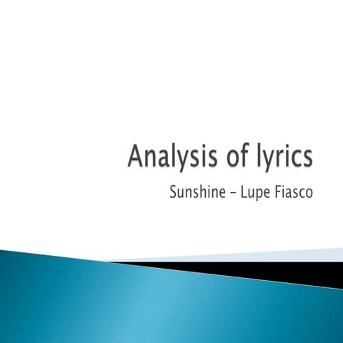 Analysis of lyrics | PPT