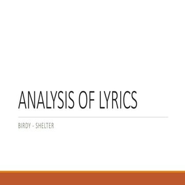 Lyrics analysis | PPTX