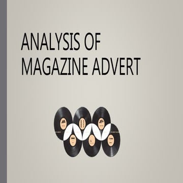 Analysis of magazine advert | PPT