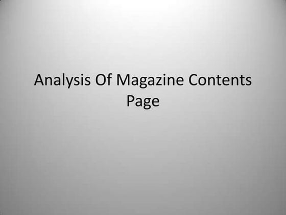 Analysis Of Magazine Covers | PPT