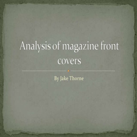 Analysis of magazine front covers | PPT