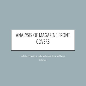 Magazine cover graphic elements analysis | PPTX