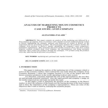 Avon Cosmetics Inc. | PPS