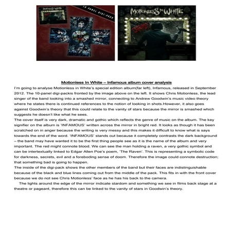 Motionless In White Infamous Deluxe Edition Album Cover