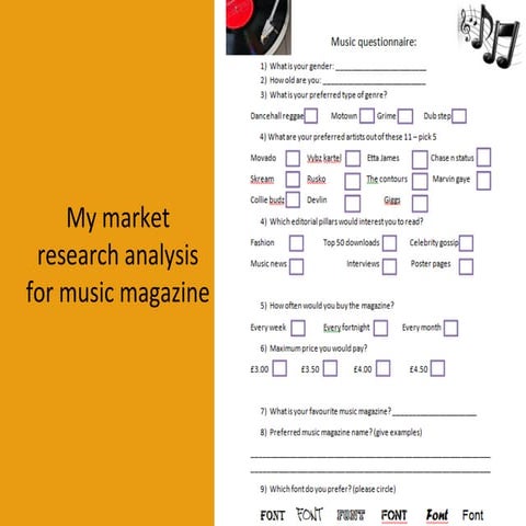 Music magazine questionnaire | DOCX