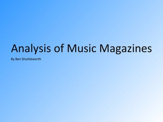 Music magazines - double page spreads | PPT