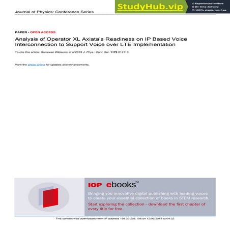 Analysis Of Operator XL Axiata S Readiness On IP Based Voice ...
