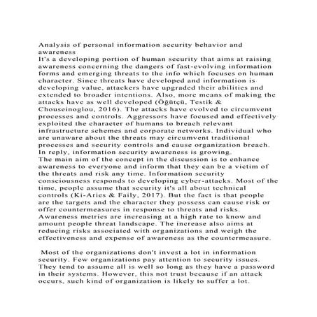 Analysis of personal information security behavior and awareness.docx