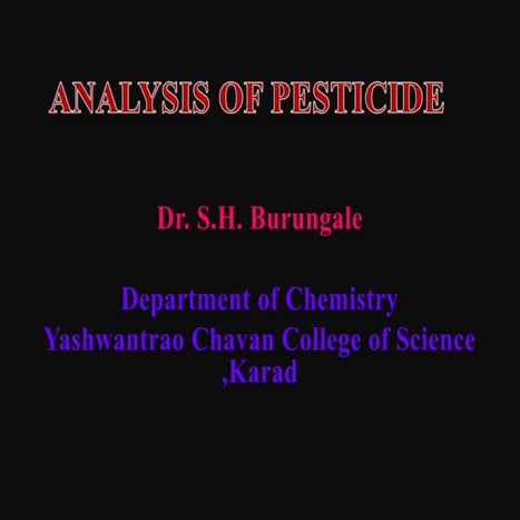 Analysis of pesticides | PPTX