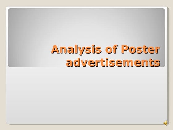 Analysis of poster adverts | PPTX