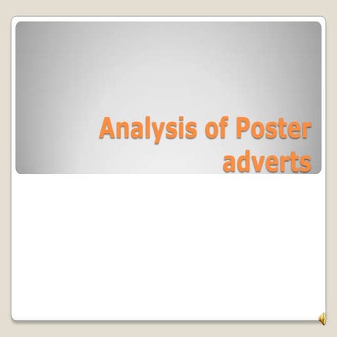 Analysis of poster adverts | PPTX