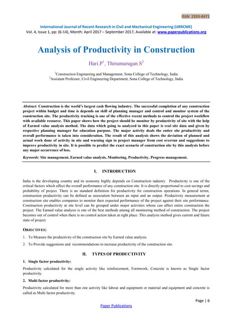 Labour Productivity for construction projects | PPTX