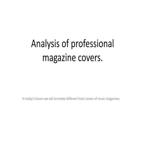 Analysis of professional magazine covers | PPT