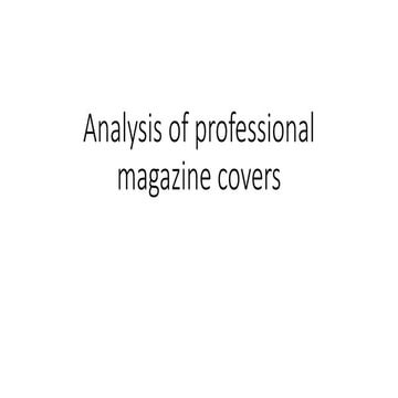 Analysis of professional magazine covers | PPTX