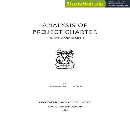 ANALYSIS OF PROJECT CHARTER PROJECT MANAGEMENT ANALYSIS OF PROJECT ...