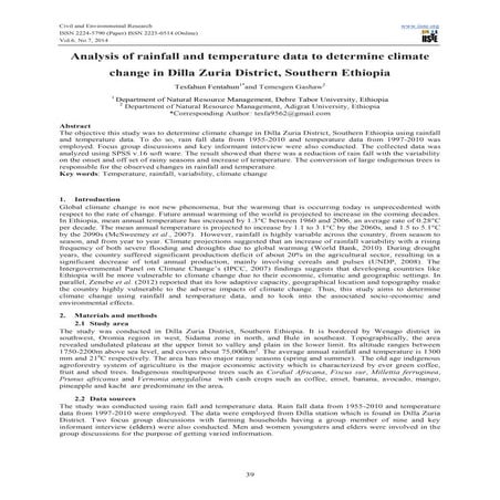 Analysis of rainfall and temperature data to determine climate | PDF