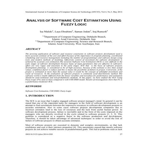 Analysis Of Software Cost Estimation Using Pdf