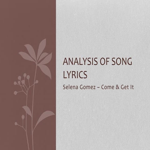 Analysis of Song Lyrics | PDF
