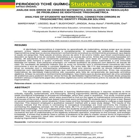 Analysis Of Students Mathematical Connection Errors In Trigonometric ...