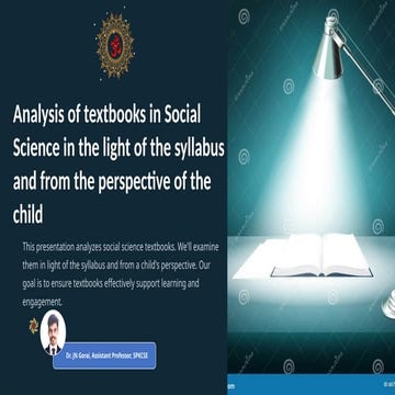 Analysis of textbooks in Social Science in the light of the syllabus and from the perspective of ...