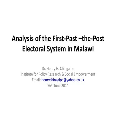 Analysis of the first past -the-post electoral system | PPT