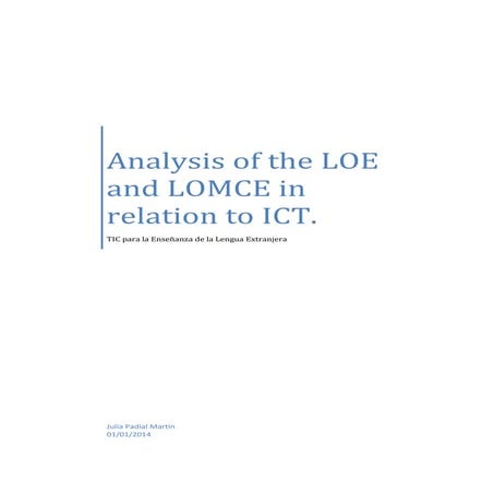 Analysis of the loe and lomce in relation to ict | DOCX | Education ...