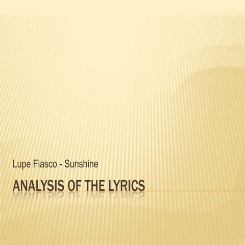 Analysis of the lyrics | PPTX