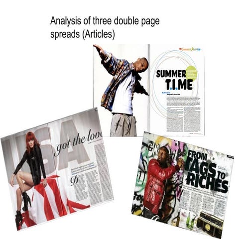 Analysis of three double page spreads from music magazines | PPT