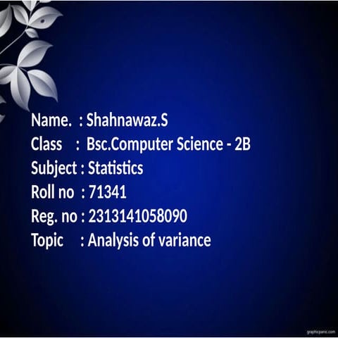 Analysis Of Variance Correlation Coefficient Regression Lines Ppt