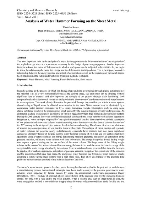 High energy rate forming process | PPTX | Physics | Science