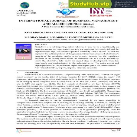 Analysis Of Zimbabwe-International Trade (2006-2016) | PDF