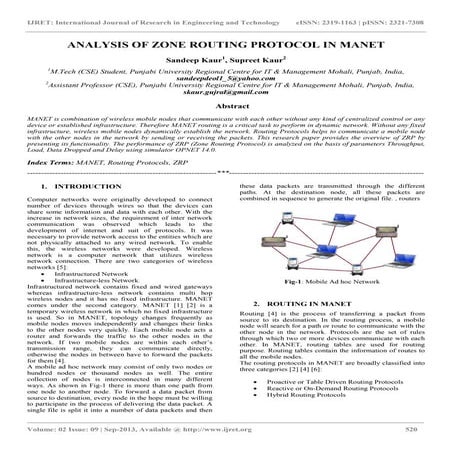 Analysis Of Zone Routing Protocol In Manet Pdf
