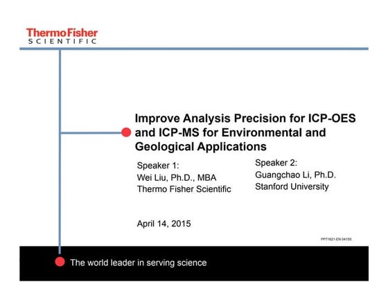 Inductively coupled mass spectrometry | PPT | Chemistry | Science