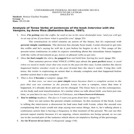 Analysis tenseverbs | PDF