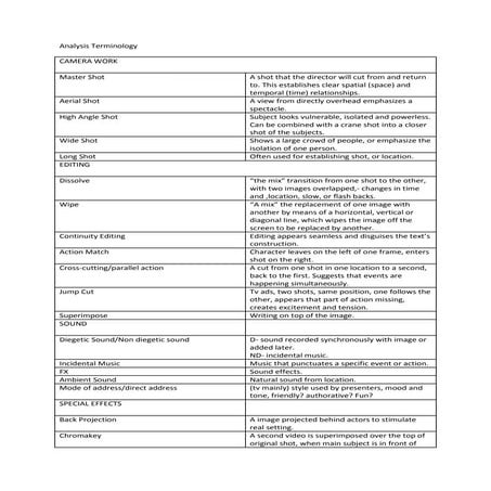 Analysis terminology | PDF