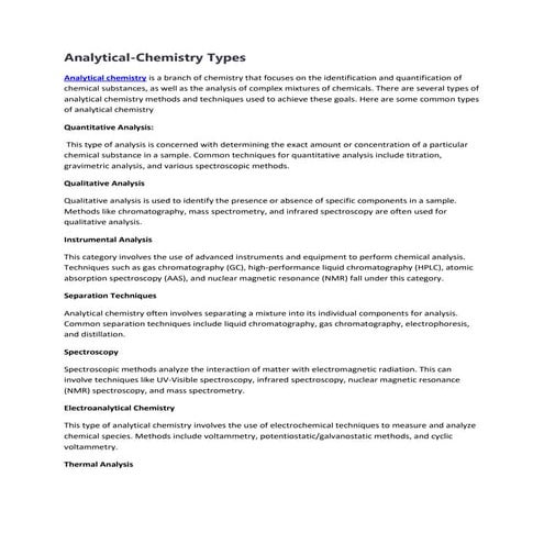 Analytical-Chemistry Types | PDF