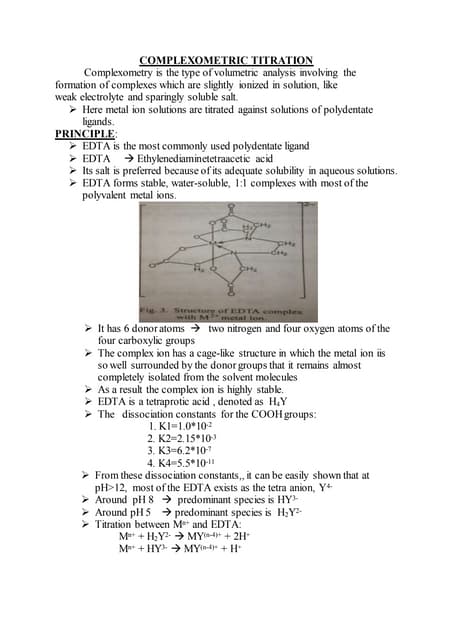 Estimation of Zinc by EDTA | DOCX