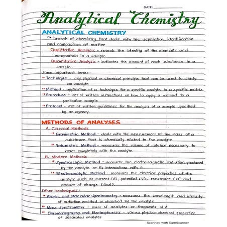 Analytical Chemistry Reviewer - Chem Eng | PDF