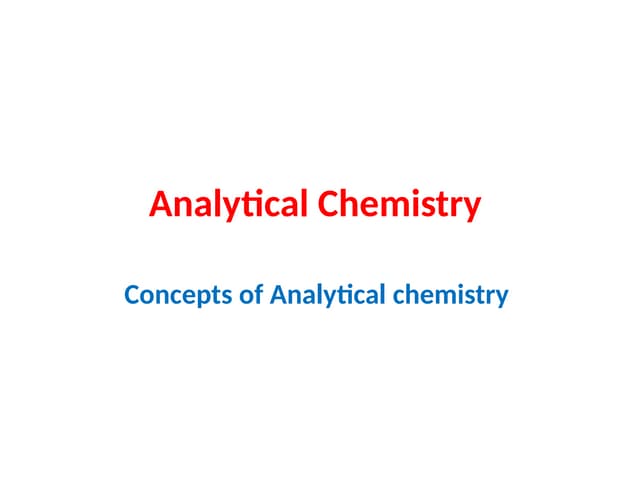Analytical chemistry lecture_notes | PDF