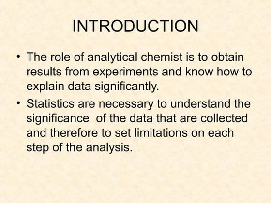 Errors In Chemical Analysis Lecture 3 Pptx