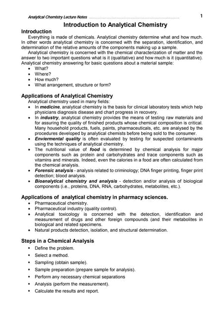 Chapter 1 introduction to analytical chemistry | PPT